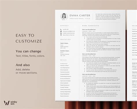 Resume And Cover Letter Template Cv Template Creative Resume Template