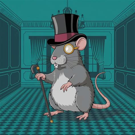 A Mouse With A Hat And A Mouse With A Hat On Premium Ai Generated Image
