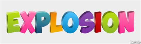 Explosion Text Effect And Logo Design Word
