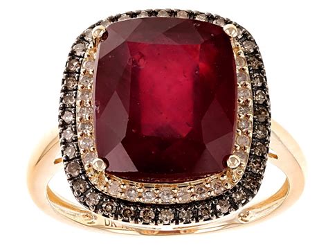 Mahaleo® Ruby With Champagne And White Diamond 10k Yellow Gold Ring 7 77ctw Clg926 Jtv