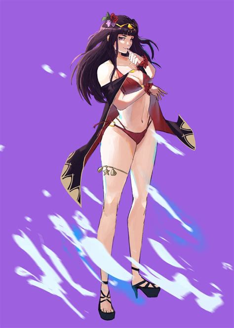 Rule 34 1girls Alternate Costume Bikini Black Hair Blunt Bangs