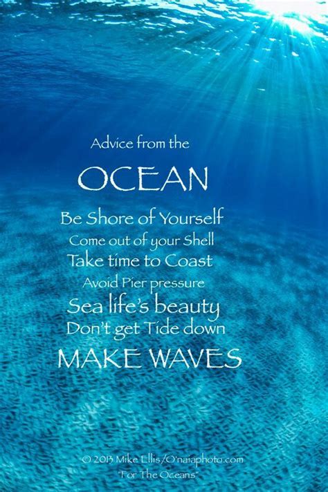 Advice From The Ocean Quote Inspirational Poem Ocean Theme Ocean Quotes Inspirational Life