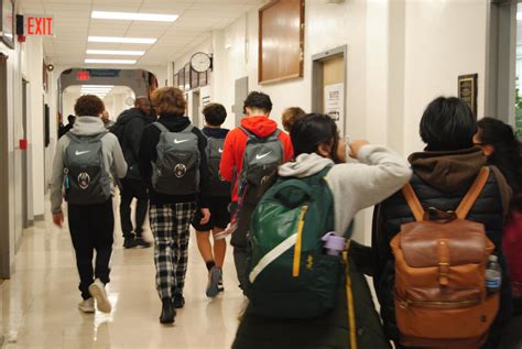 Busy School Hallway