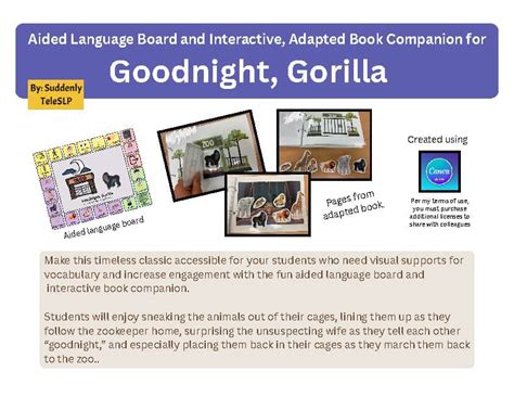 Goodnight Gorilla Aided Language Board And Interactive Book Companion