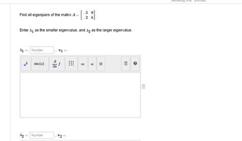 solved find all eigenpairs of the matrix a [ 39 28] enter λ1