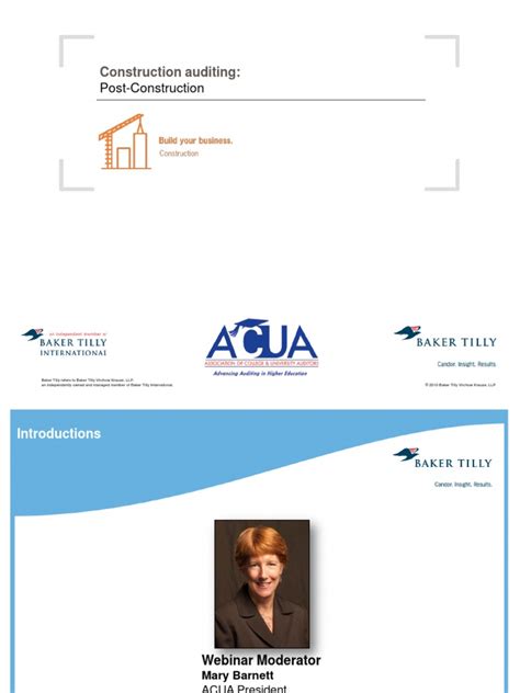 Construction Auditing Post Construction Webinar Pdf Audit Risk