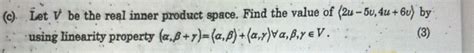 Solved C ﻿let V ﻿be The Real Inner Product Space Find