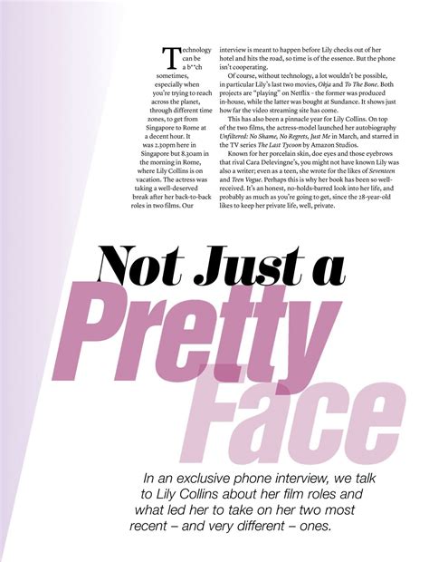 Lily Collins Cleo Magazine Singapore September 2017 Issue • Celebmafia