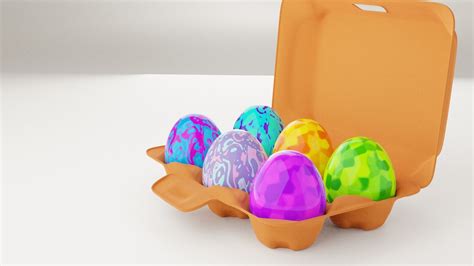 3d Model Rigged Egg Box 3d Model Including 6 Easter Eggs Vr Ar Low Poly Cgtrader