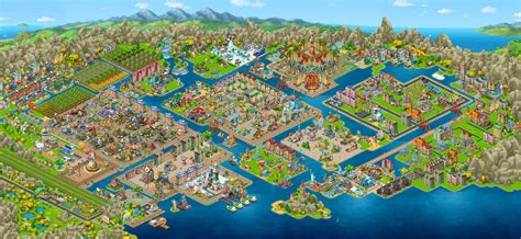 Map Of The Island With Lots Of Buildings Township Map Ideas Township
