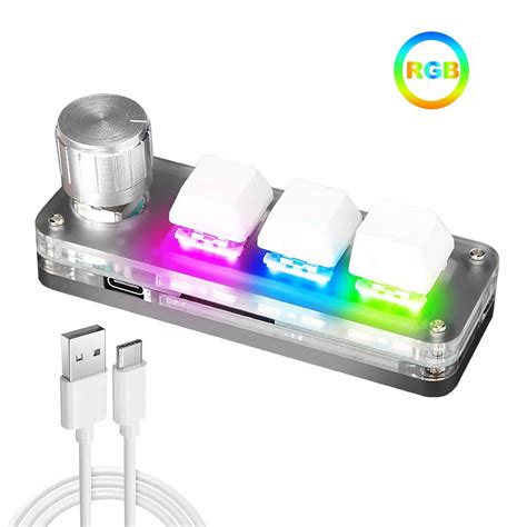 usb custom keyboard macro 3 6 key 1 knob programming rgb bluetooth gaming photoshop hotswap mini