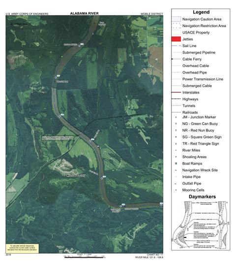 Alabama River Navigation Chart 17 Mile 1019 1088 Map By Us Army
