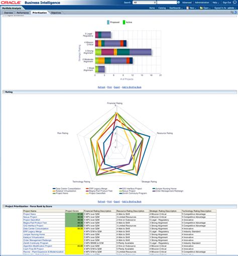 Primavera P6 Analytics Screen Grabs