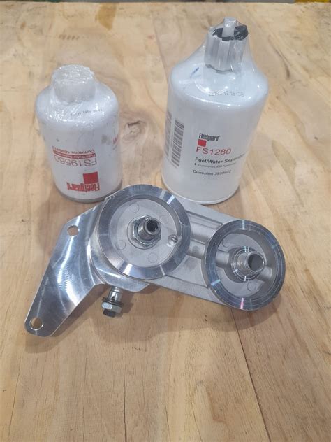 Fuel Filter Relocation Bracket With Duel Filter Head And Filters Mes