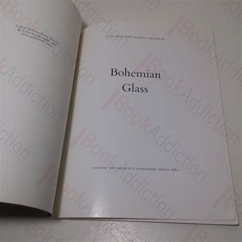 Bohemian Glass By Uresova Libuse Introduction Fair Softcover 1965