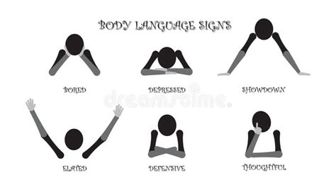 Different Body Language Signs Like Elation Stock Vector Illustration