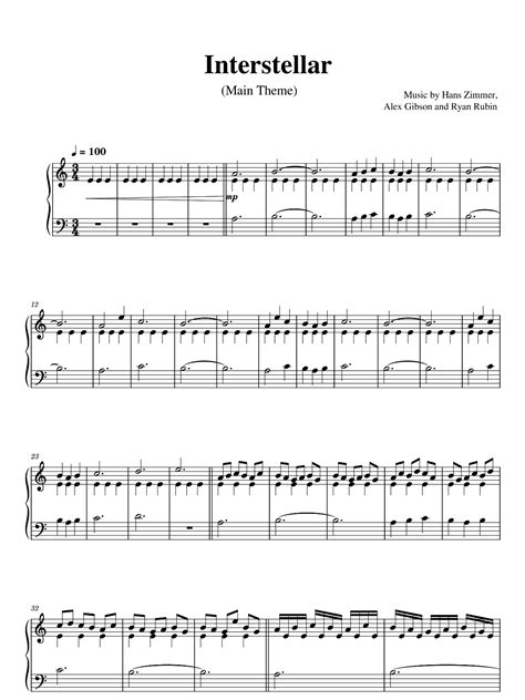 Interstellar Main Theme By Hans Zimmer Sheet Music Meta Chords