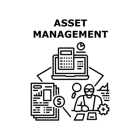 Asset Management Vector Concept Black Illustration 9756019 Vector Art