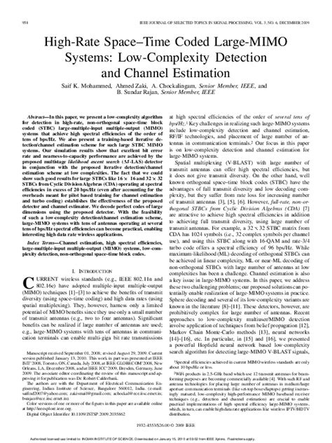 pdf high rate space time coded large mimo systems low complexity