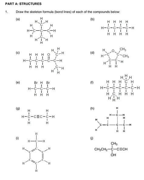 Solved 1 Draw The Skeleton Formula Bond Lines Of Each Of