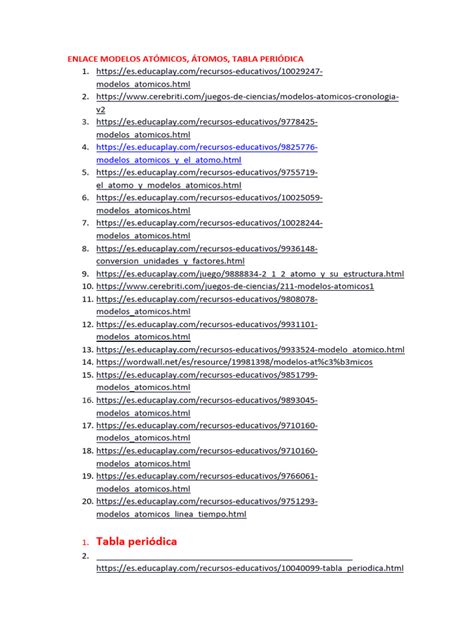Enlace Modelos Atómicos Y Tabla Periodica Pdf Valencia Química