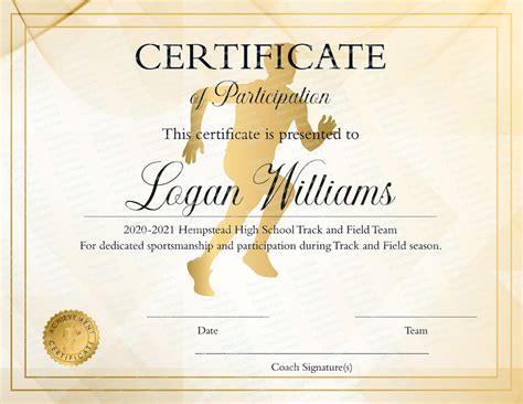 Editable Multi Sport Participation Certificate Awards Bundle Posh Park