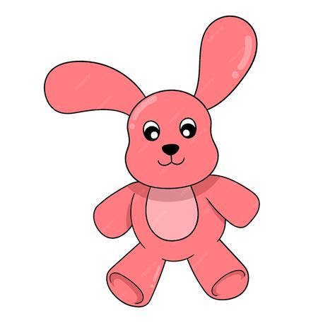 Premium Vector Cute Red Bunny Doll