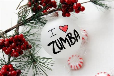 Christmas Zumba Ornament With Candy Canes And Pine Cones
