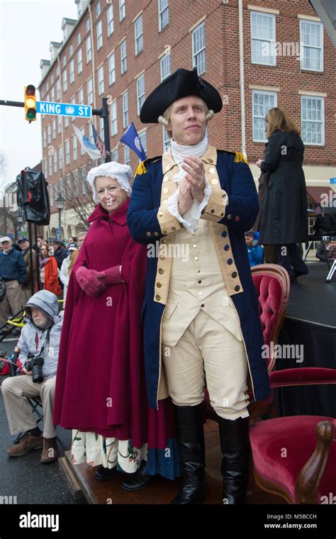 Brian Hilton And Kari Labell As George And Martha Washington At The George Washington Birthday
