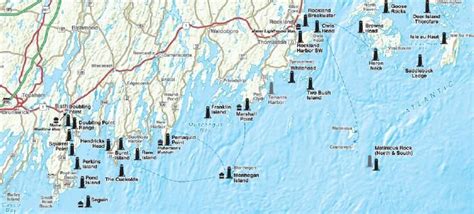 Lighthouse Maps Illustrated Guide Maps To Us Lighthouses Maine