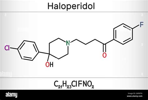 Haloperidol Molecule Is Antipsychotic Medication Skeletal Chemical