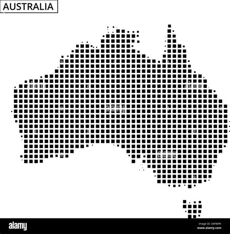 A Detailed Map Of Australia Created Using Dot Patterns Highlighting