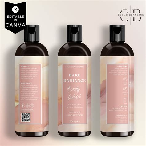 Shampoo Bottle Label Template Canva Bottle Design Diy Cosmetic Bottle