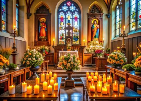 Sacred All Saints Day Scene And Tradition Premium Ai Generated Image