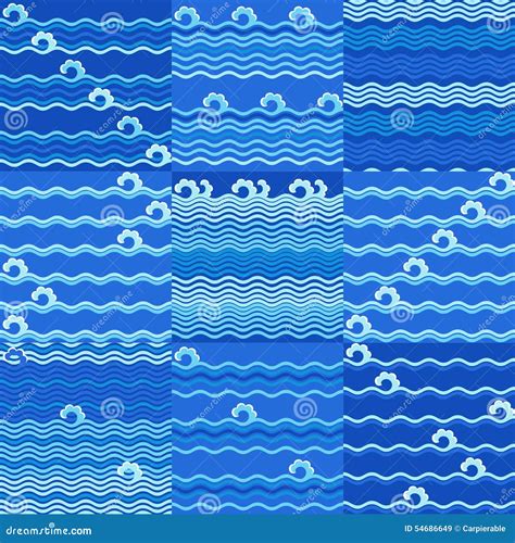 Abstract Waves Patterns Stock Vector Illustration Of Seamless 54686649