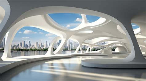 Premium Ai Image Architecture Interior Background Glowing Empty Arched Pass 3d Render