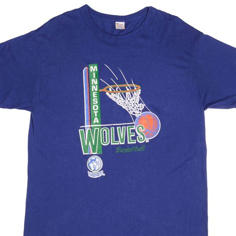 Vintage Champion Nba Minnesota Timberwolves Tee Shirt 1980s Xl Made Us Vintage Rare Usa