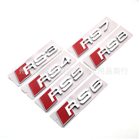 1 Piece Audi Rs Series Logo Sticker Rs3 Rs4 Rs5 Sr6 Rs7 Rs8 Rear Trunk
