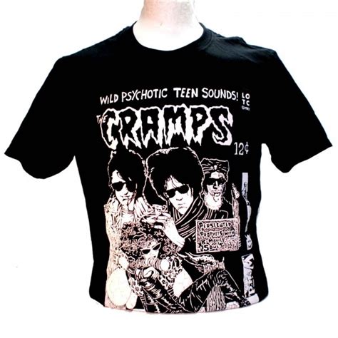 The Cramps Wild Psychotic Teen Sounds Square Punk Rock Goth Band T Shirt