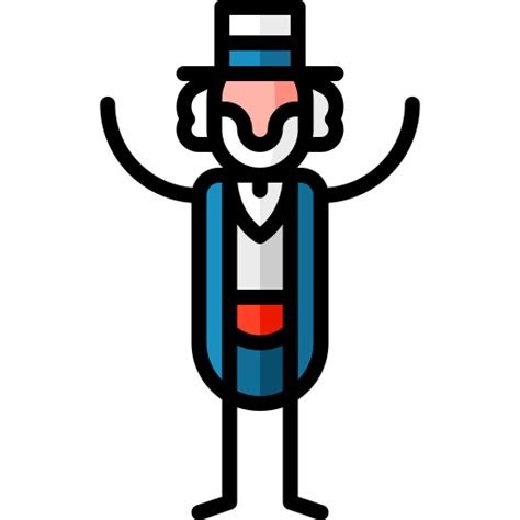 Uncle Sam Puppet Characters Lineal Color Icon