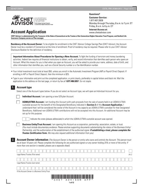 529 Plan Application Form
