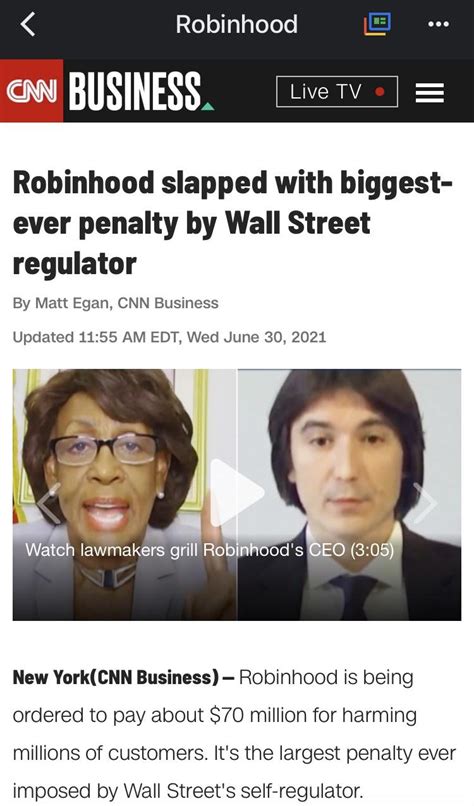 Robinhood Earns Largest Finra Fine Ever 70m Album On Imgur
