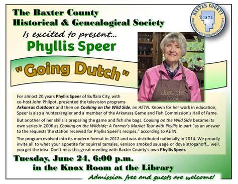 Historical Society To Host Going Dutch Presentation With Phyllis