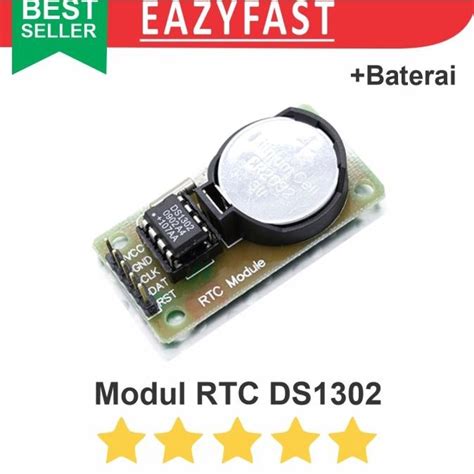 jual ds 1302 ds1302 i2c rtc module baterai modul sensor jam arduino