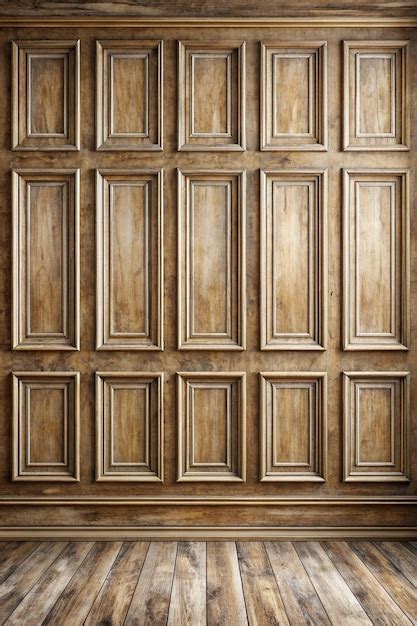 Wallpaper 3d Classic Panel Wall Wood And White 3d Illustration