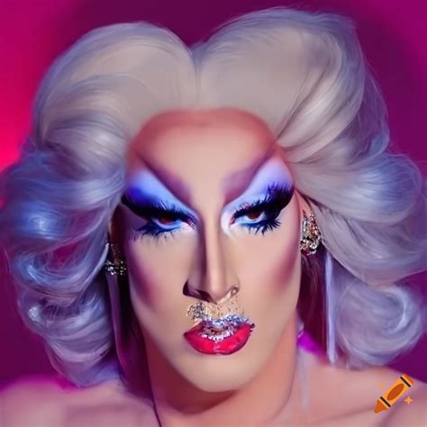 Drag Queen Supermodel In Elaborate Costume Posing On Craiyon
