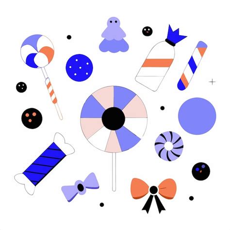Premium Vector A Collection Of Different Things Including Candy Candy And Candy