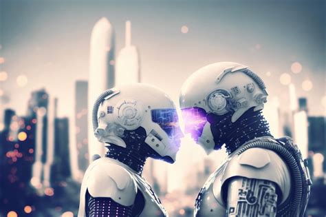 Premium Ai Image Two Robots In Love A Couple Artificial Intelligence