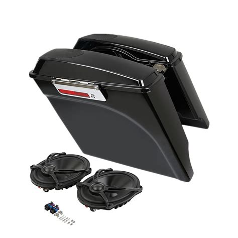 5 Stretched Extended Saddle Bags Saddlebags Speakers For Harley