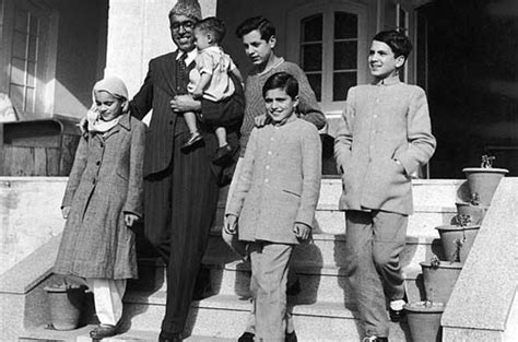 Shiekh Abdullah With His Three Sons And Daughter Khalida Shah It Is
